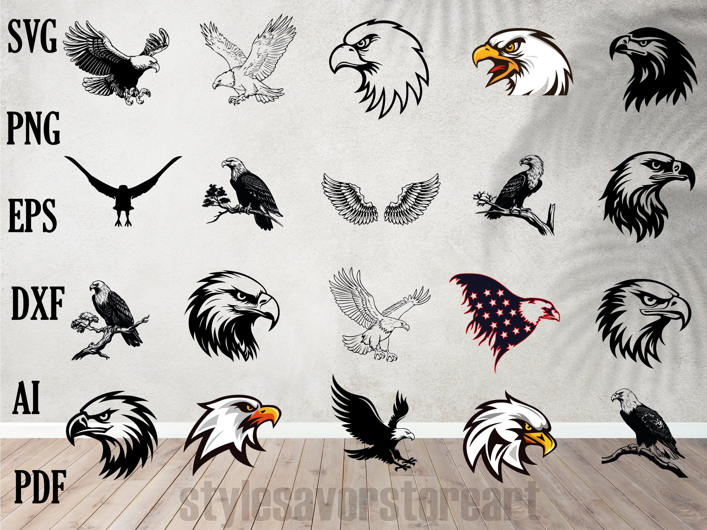 Águila SVG / Cabeza de águila SVG / Silueta de águila / Águila feroz ...