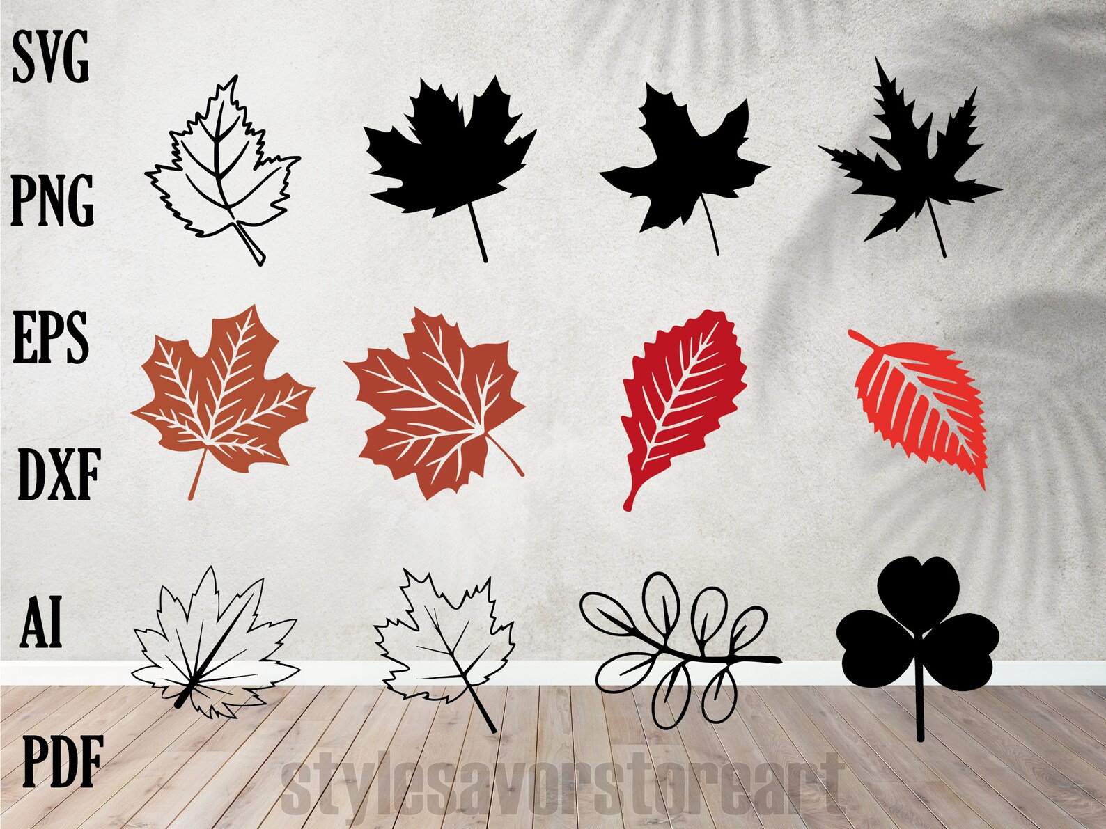 Fall Leaves Svg, Fall Svg, Fall Leaf Svg Bundle, Fall Png, Dxf, Clipart, Cut Files for Cricut ...