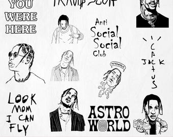 Travis Scott Svg Bundle, Travis Scott Png, Travis Scott Stickers ...