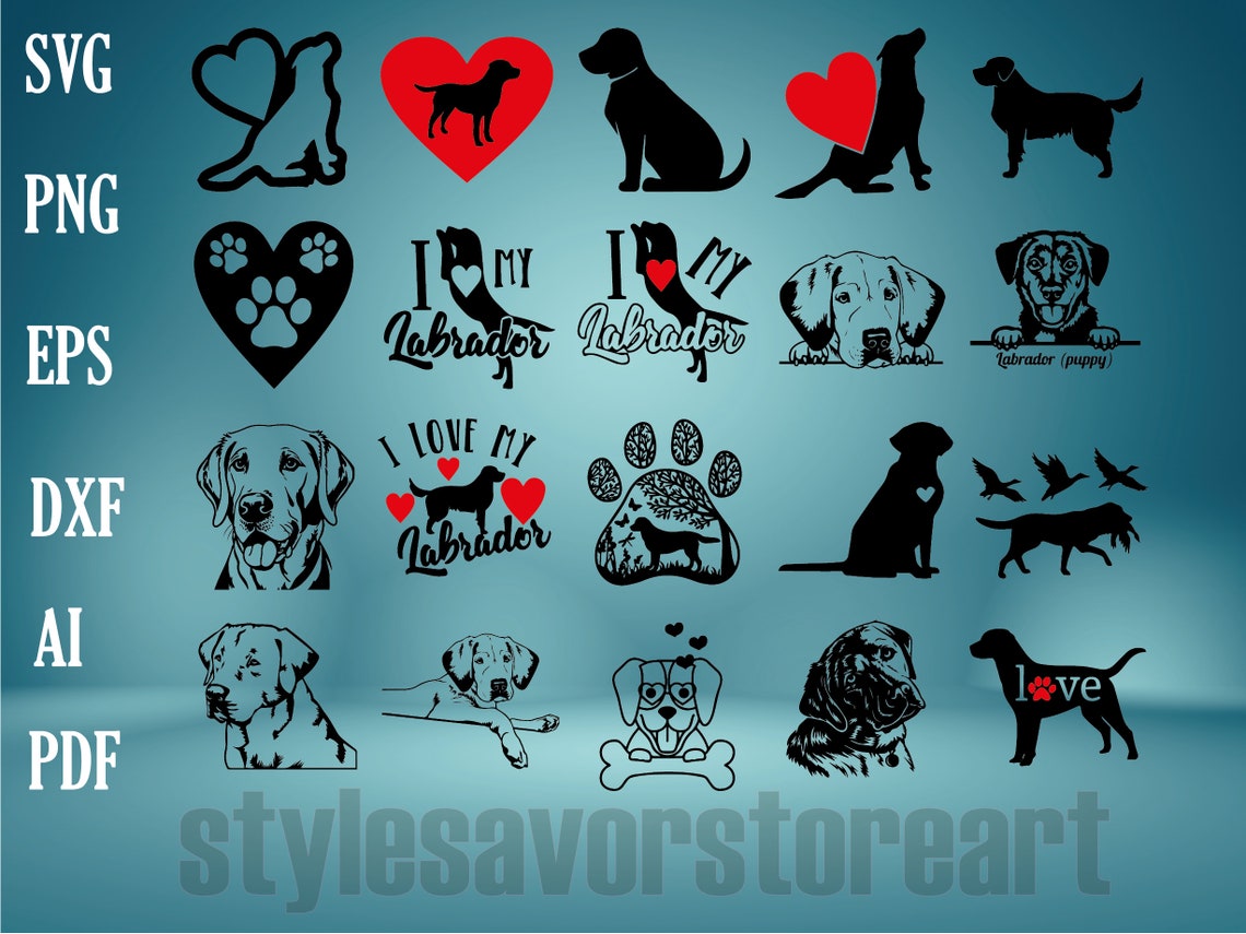 Labrador SVG Labrador Silhouette SVG Cut Files Labrador - Etsy