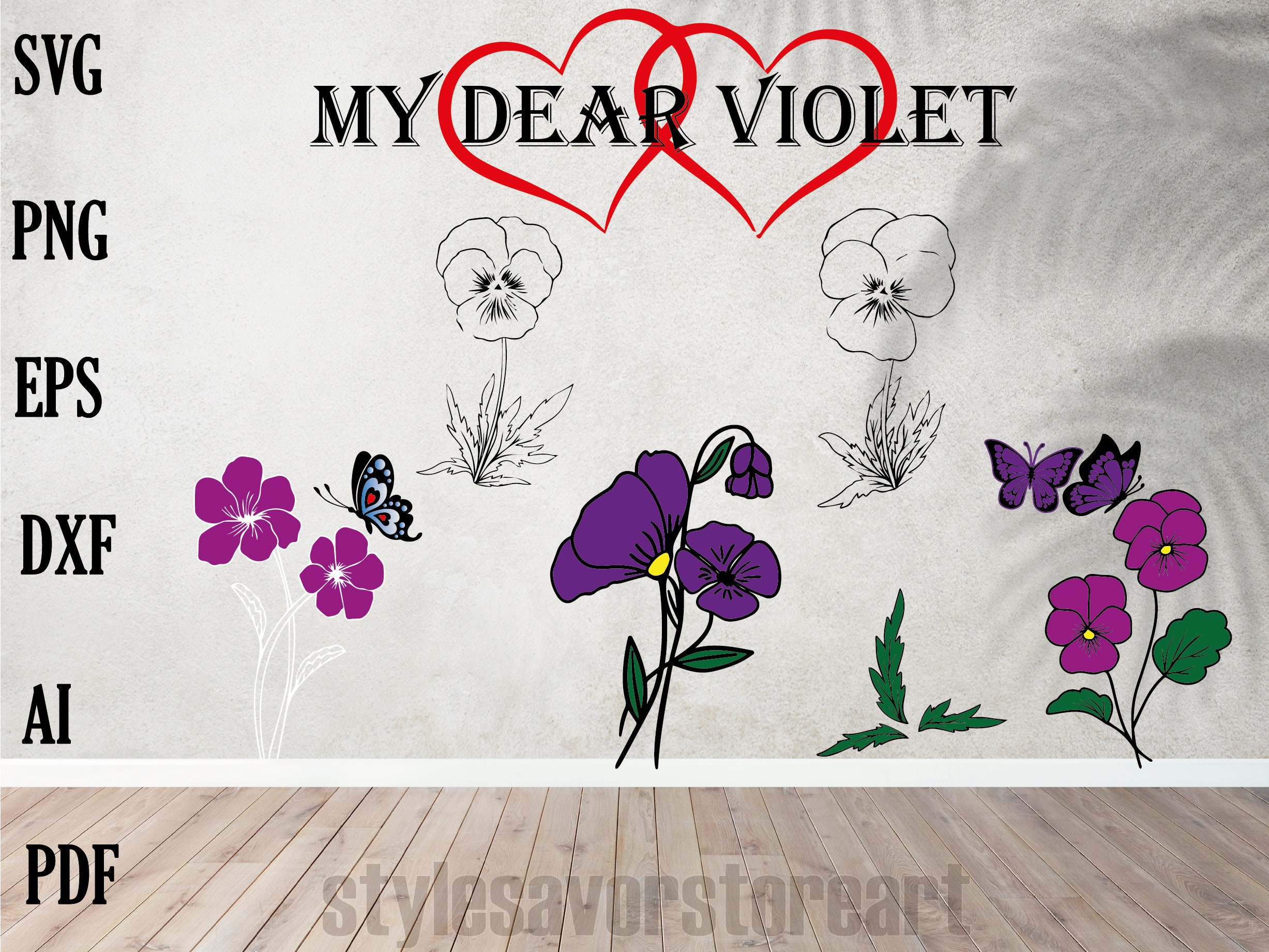 Violet Flower SVG Flowers Svg Violets Svg Seamless Flower Pattern ...
