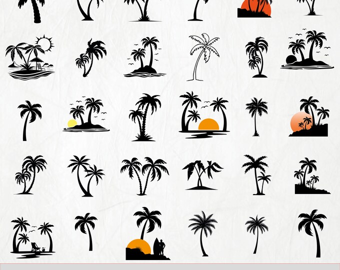 Palm Trees Instant Digital Download Svg, Png, Dxf, and Eps Files ...