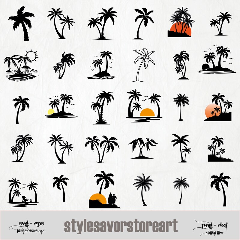 Palm Tree Svg - Etsy