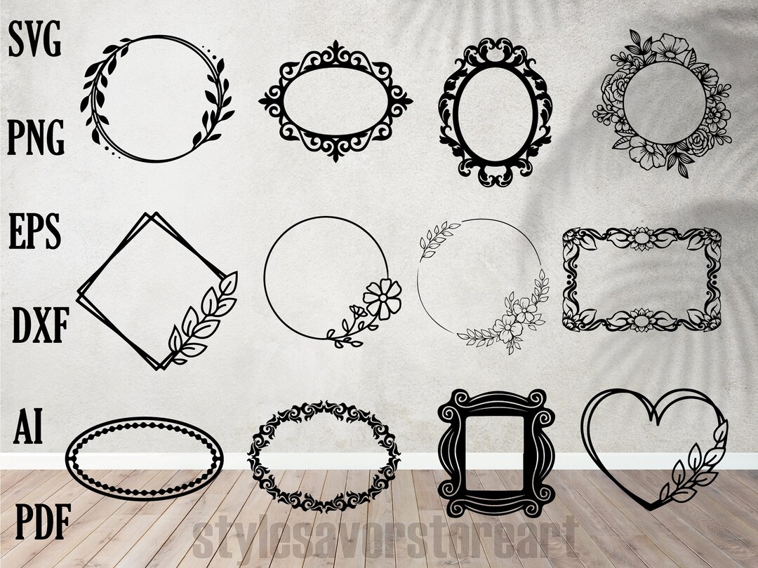 Circle Frame Svg File, Cake Topper Svg, Wreath Frame Svg, Svg Files for ...