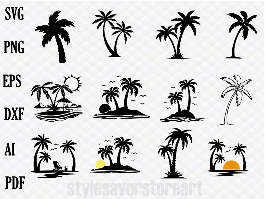 Palm Tree SVG Bundle Palm Tree PNG Bundle Palm Tree - Etsy