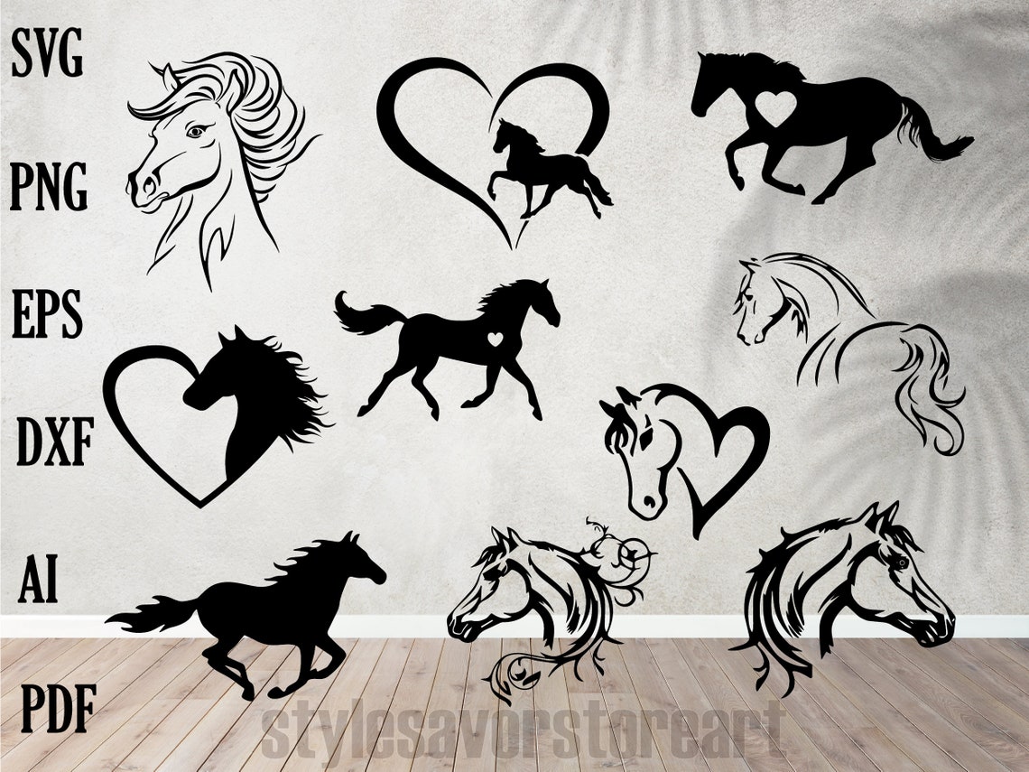 Pferd Silhouette Pferd SVG Hufeisen SVG Pferdekopf svg - Etsy.de