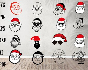 Santa SVG, Santa Face SVG, Christmas SVG, Santa Cut File, Santa Face ...