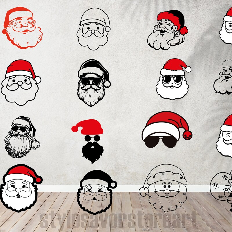 Santa Face Svg - Etsy