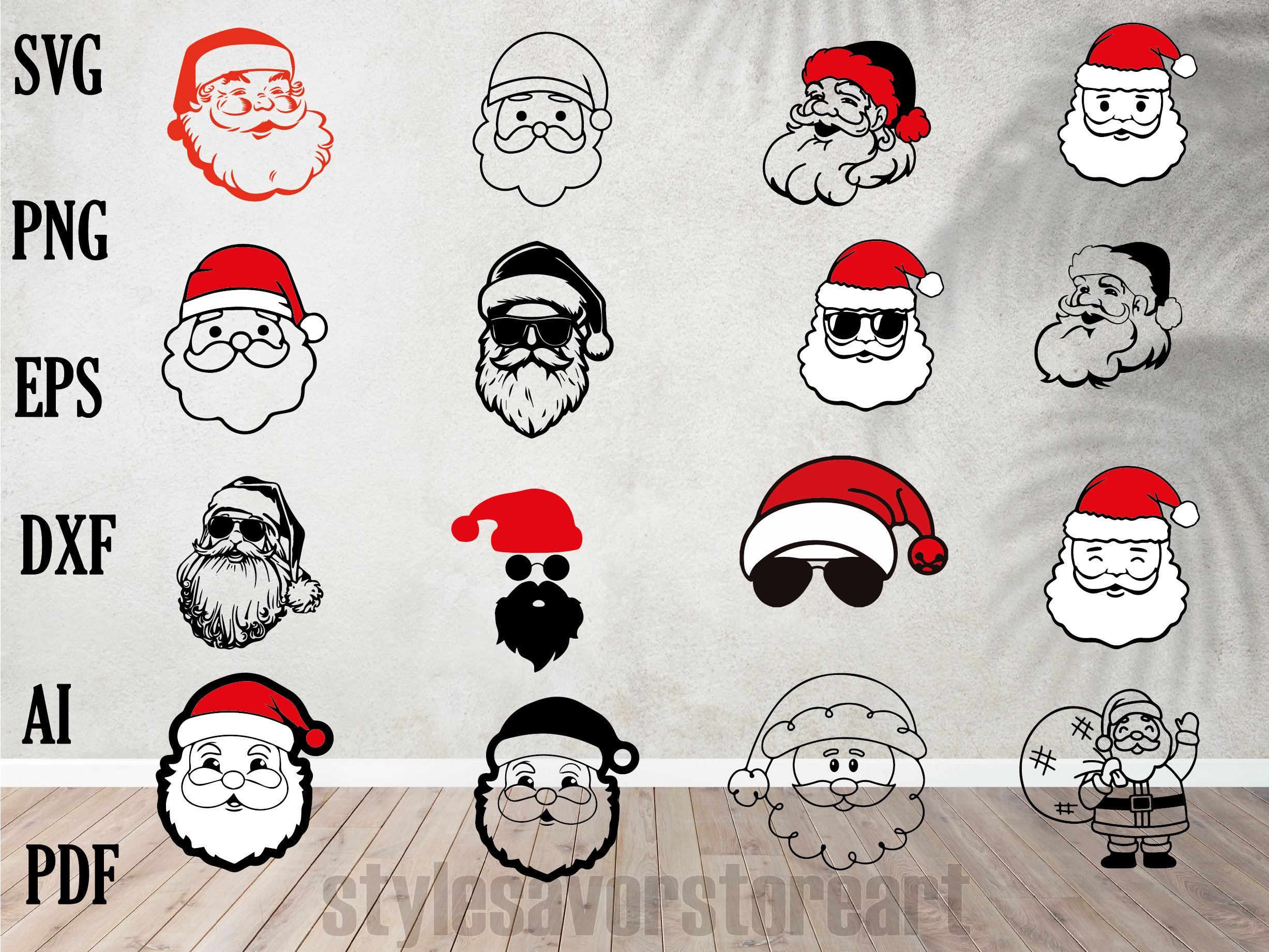 Santa SVG, Santa Face SVG, Christmas SVG, Santa Cut File, Santa Face ...