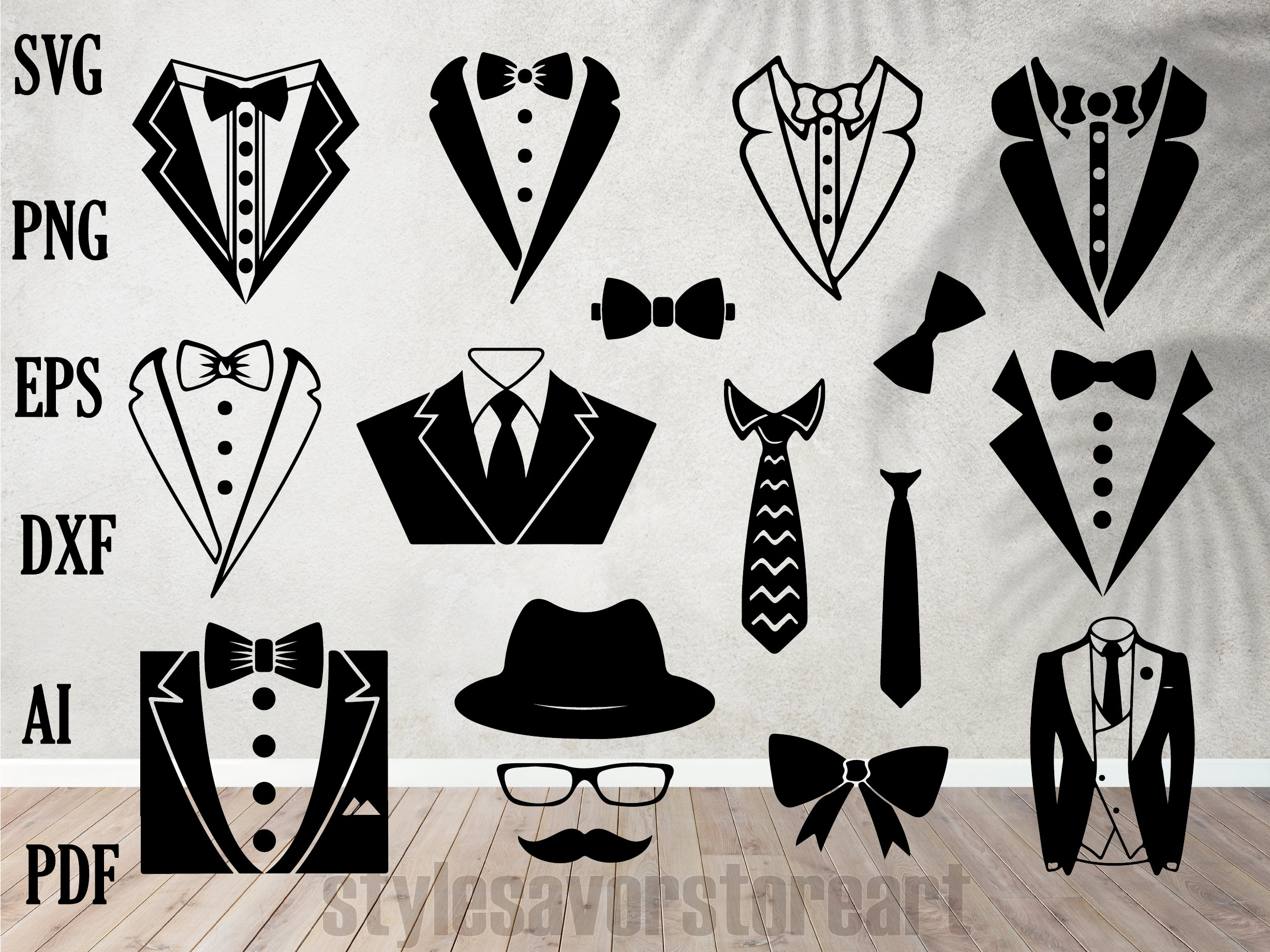 Tuxedo SVG Bundle, Suit Svg, Tuxedo Svg, Tuxedo Dxf, Tuxedo Png, Tuxedo ...