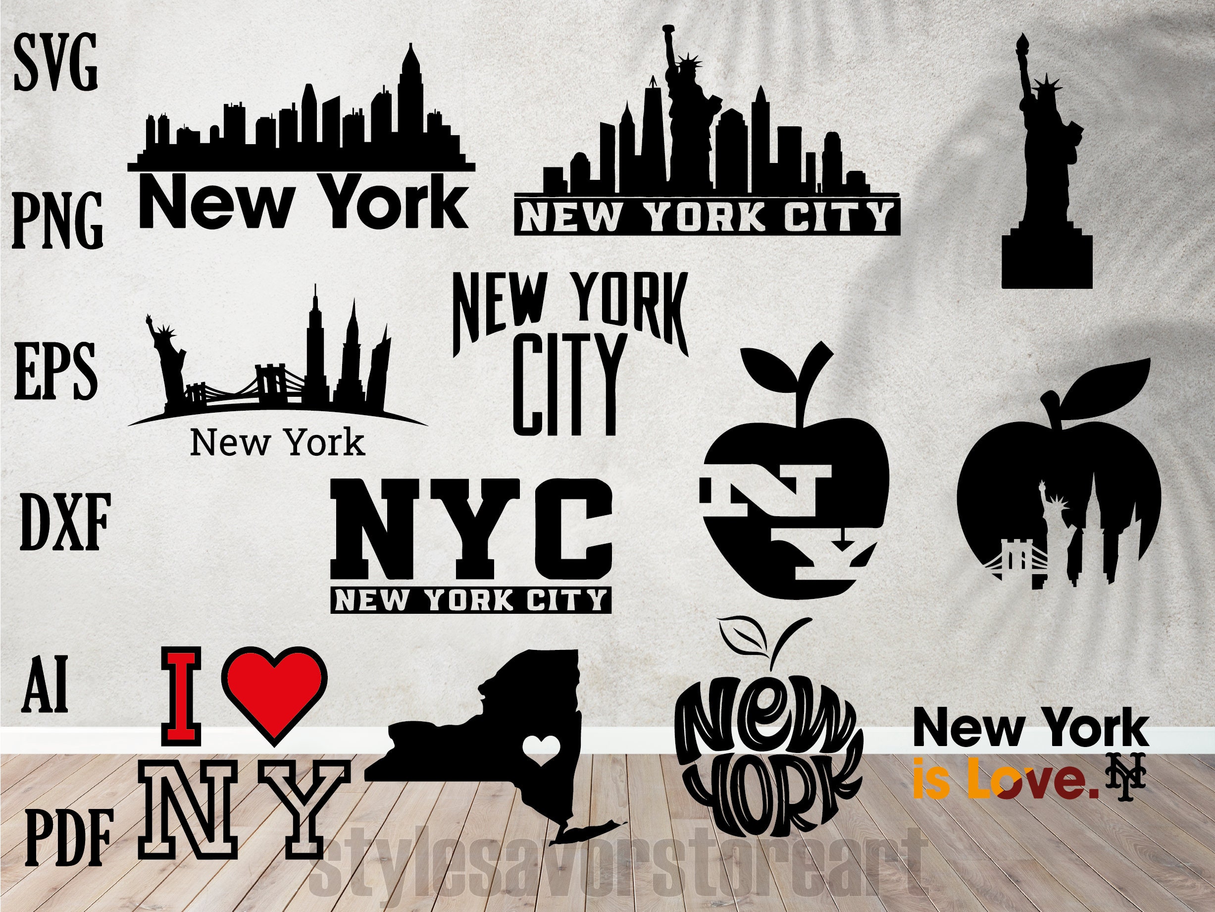 New York Svg New York State Svg Skyline Svg State Svg - Etsy