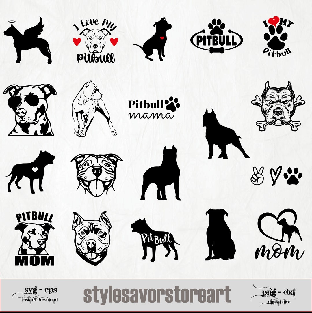 Pitbull SVG Bundle Pitbull Clipart Pitbull Vector Pitbull Cricut ...