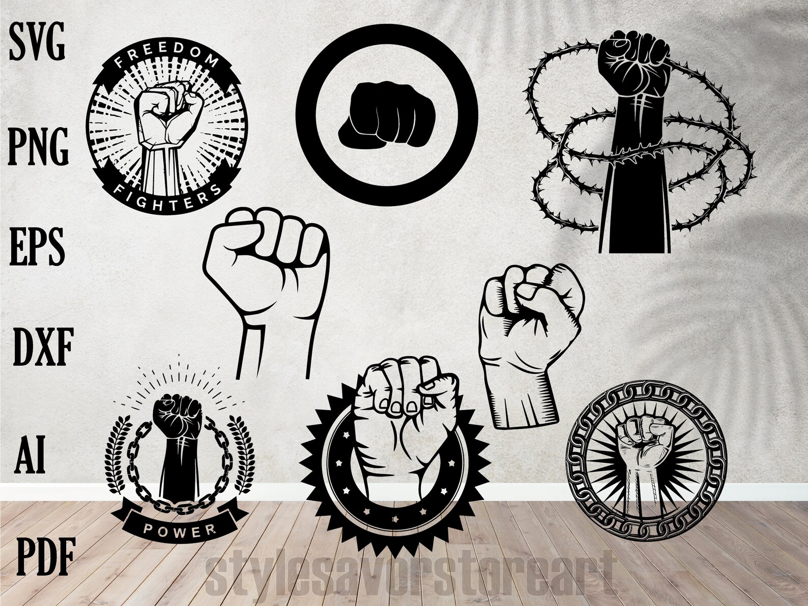 Fist SVG Bundle Fist PNG Bundle Fist Clipart Fist SVG Cut Files for ...