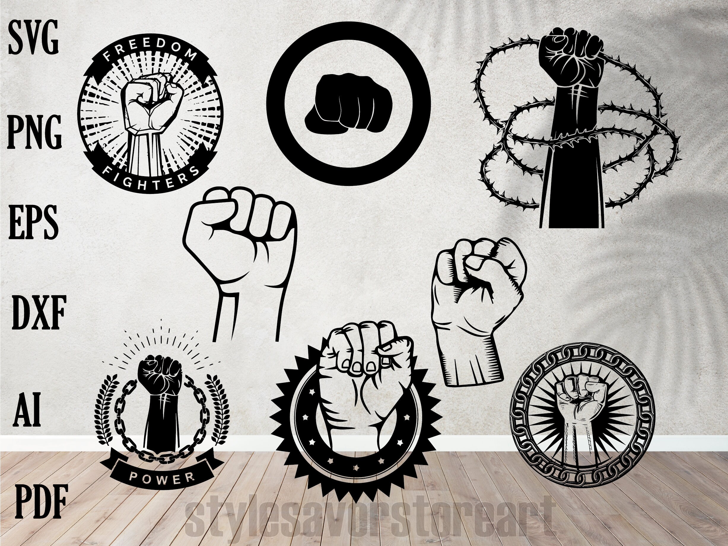 Fist SVG Bundle Fist PNG Bundle Fist Clipart Fist SVG Cut Files for ...