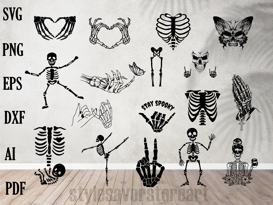 SKELETON SVG, Skeleton Svg Bundle, Skeleton Clipart, Skeleton Cut Files ...