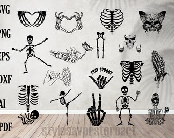 SKELETON SVG, Skeleton Svg Bundle, Skeleton Clipart, Skeleton Cut Files ...