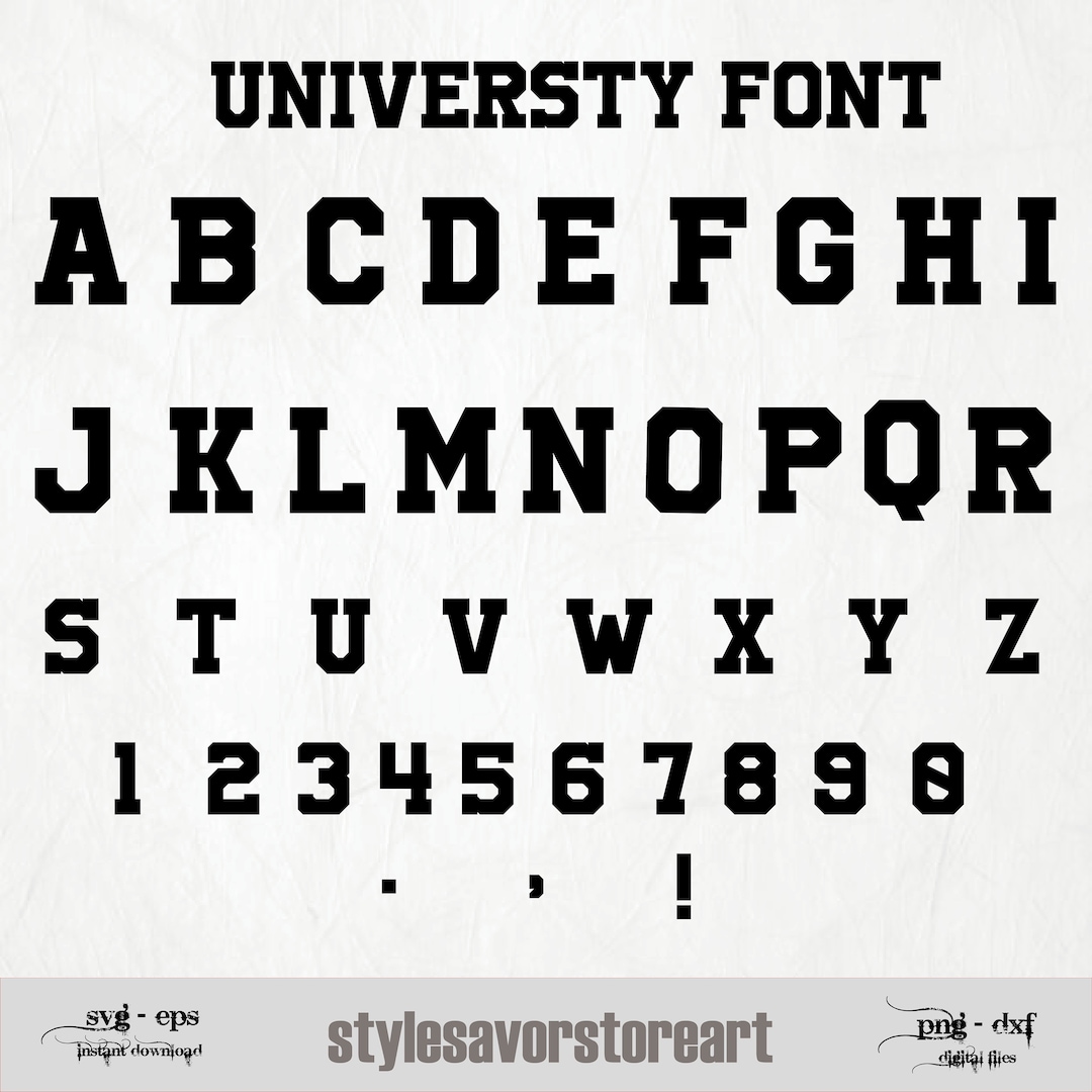 University Font Svg, Varsity Font SVG, OTF File, TTF File, Varsity ...