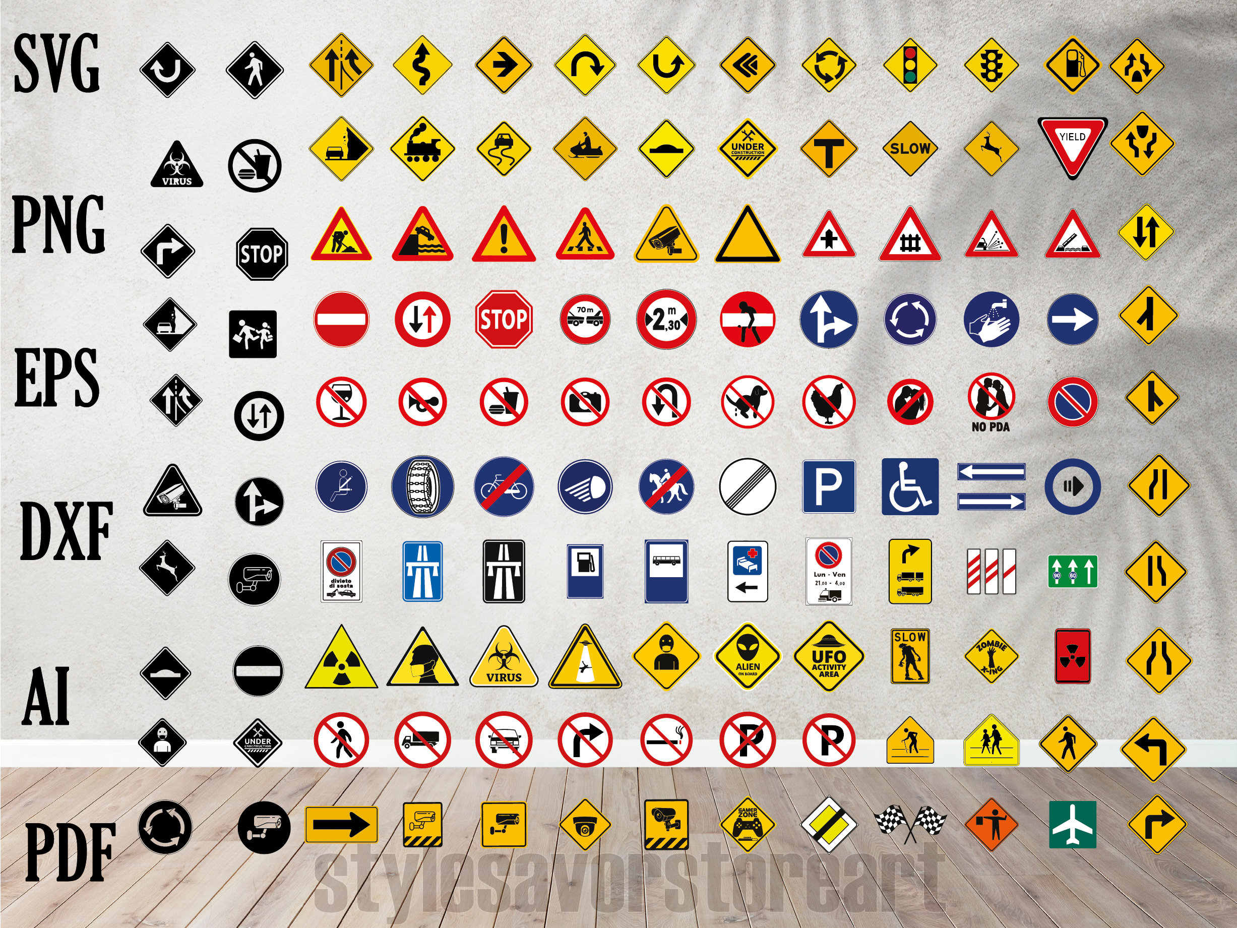 Traffic Signs Svg Bundle, Traffic Signs, Traffic, Road Sign SVG - PNG ...