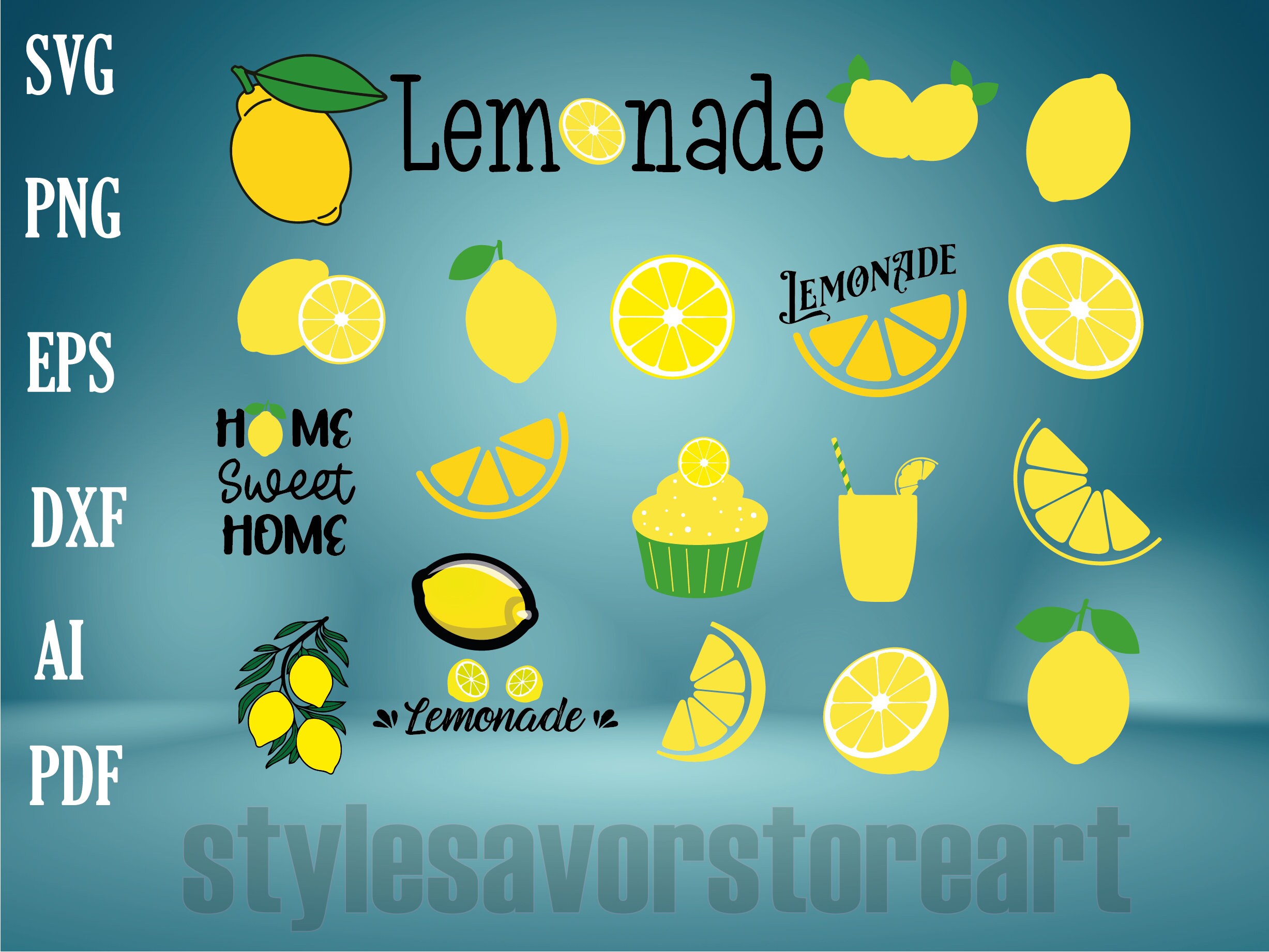 Lemon SVG PNG Clipart for Commercial Use Summer SVG Lemon Cut - Etsy