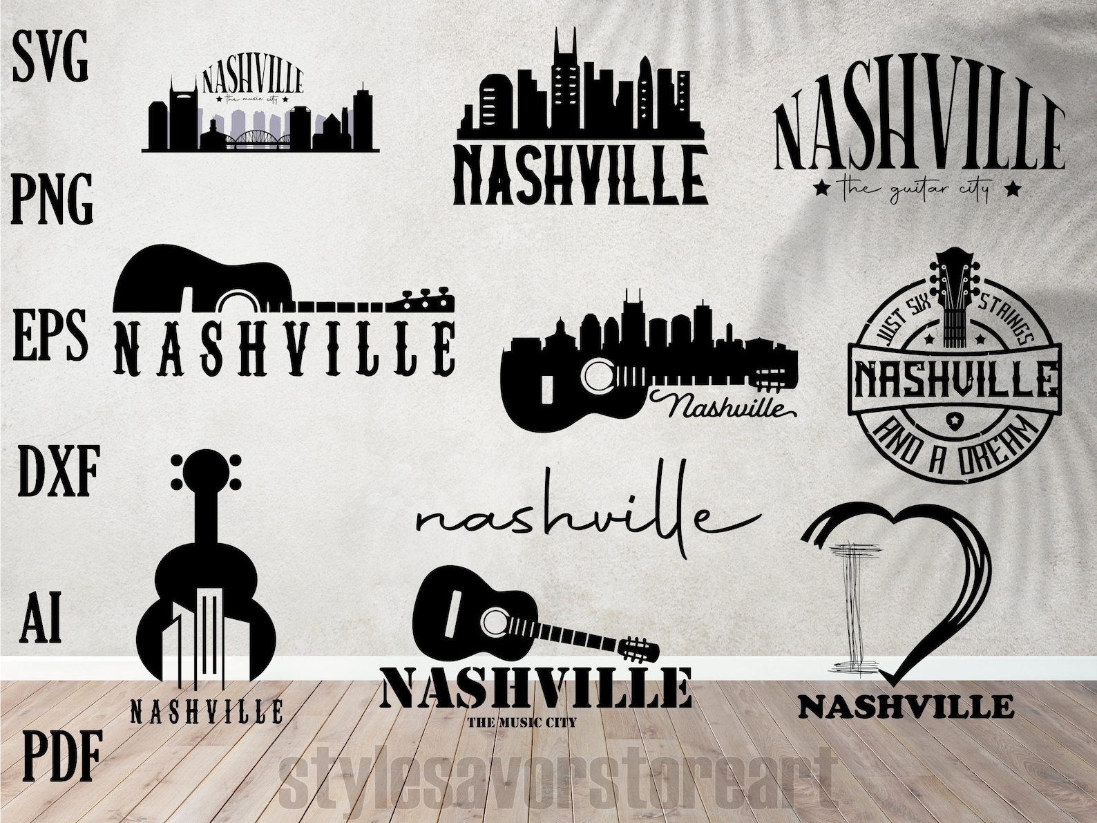 Nashville Svg Bundele, Nashville Vector, Nashville the Music City ...