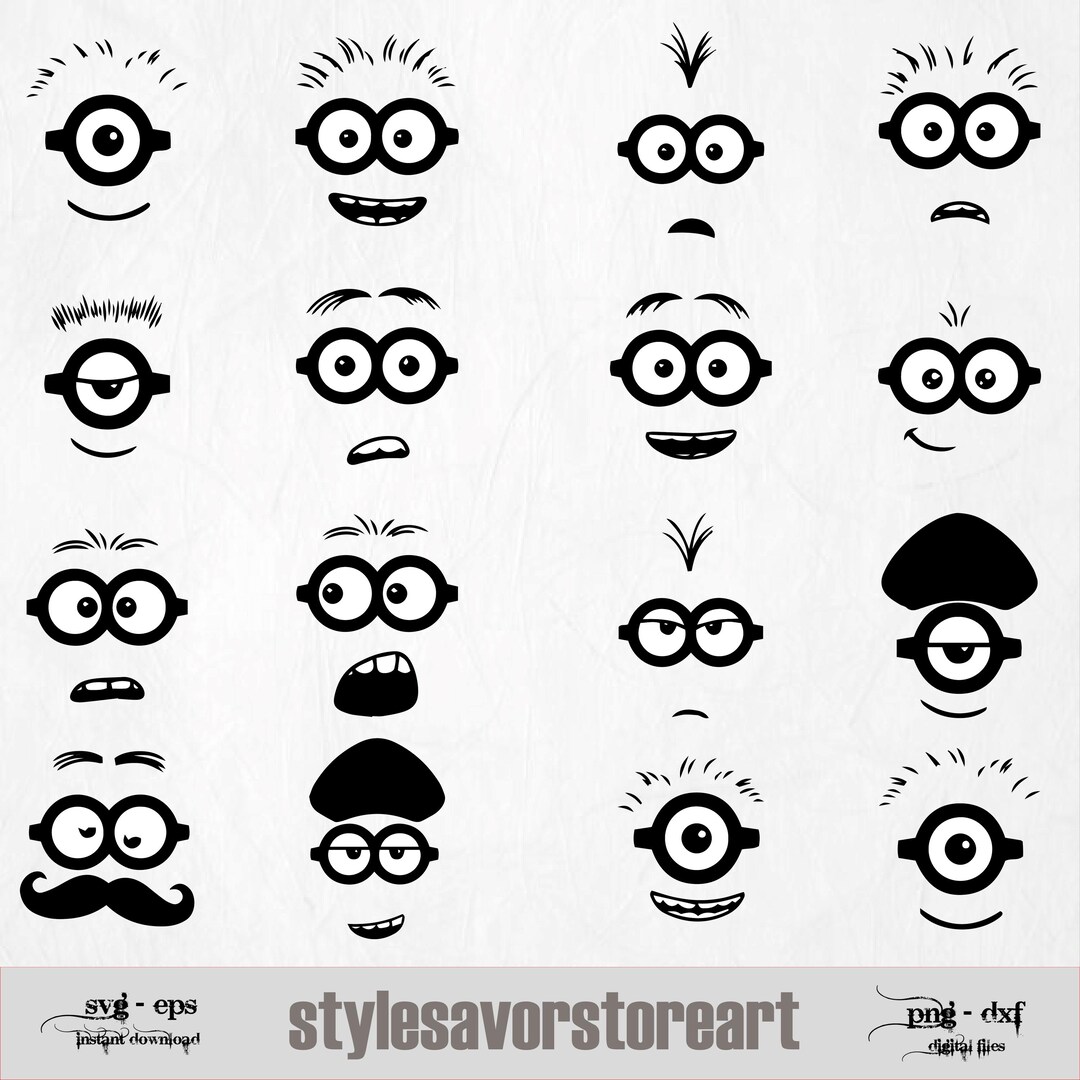 Minion Face Svg, Minion Face Vector, Funny Minion Face, Minion Eyes ...