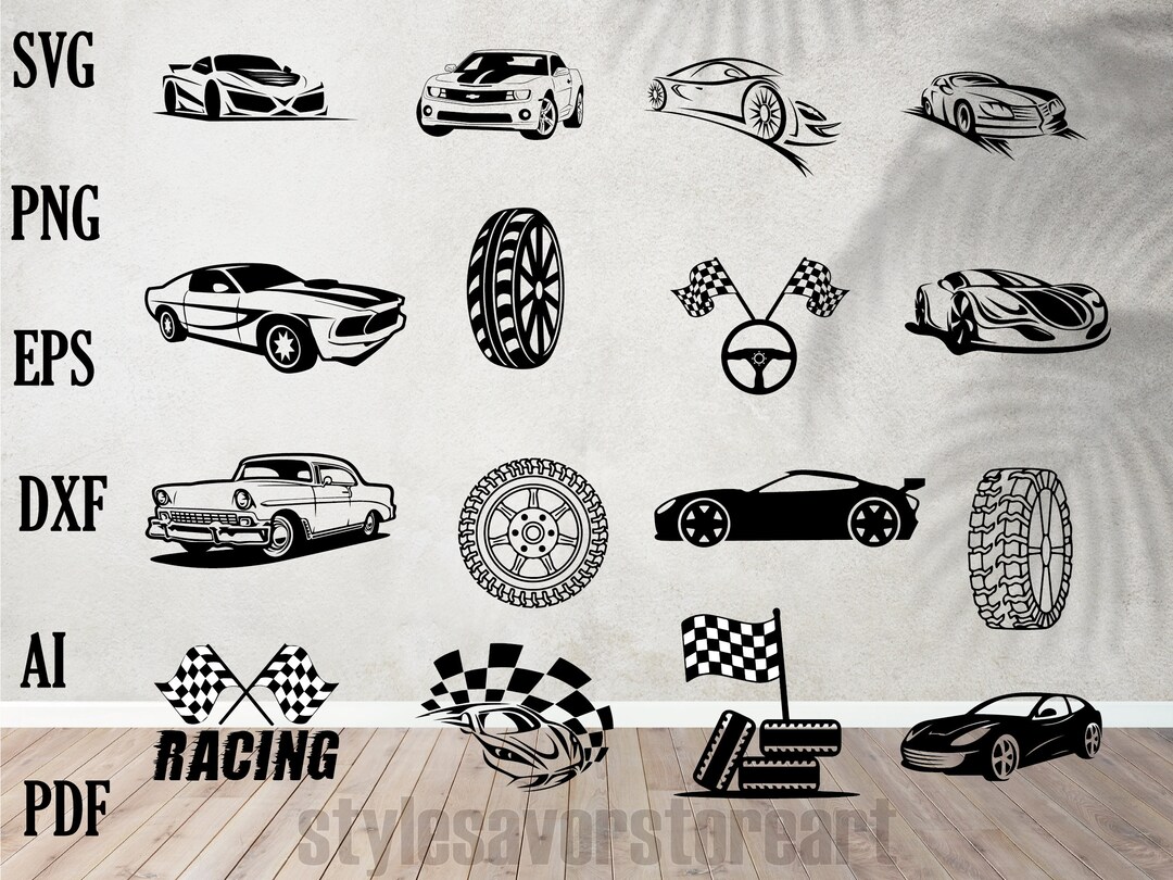 Sports Car Svg / Super Car Svg /racing Car Svg / Silhouette / Eps / Dxf ...