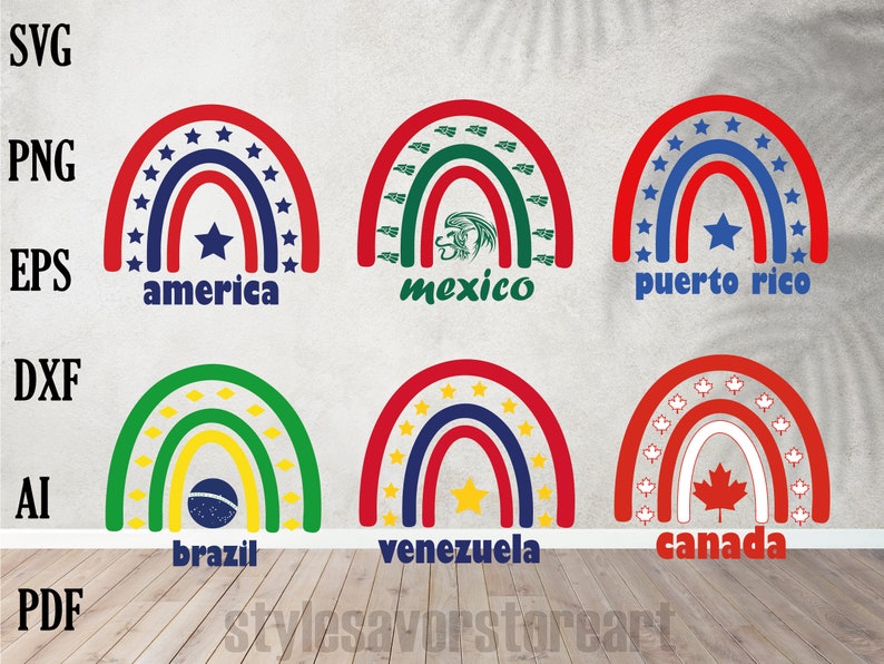 Country Flag Rainbow, Puerto Rico Svg, Mexico Svg, Canada Svg ...