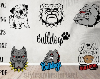 Bulldog Mascot SVG Png Eps Jpg Dxf Bulldog Svg / Bulldog Clip Art / Bulldog Head / Bulldog Mom ...