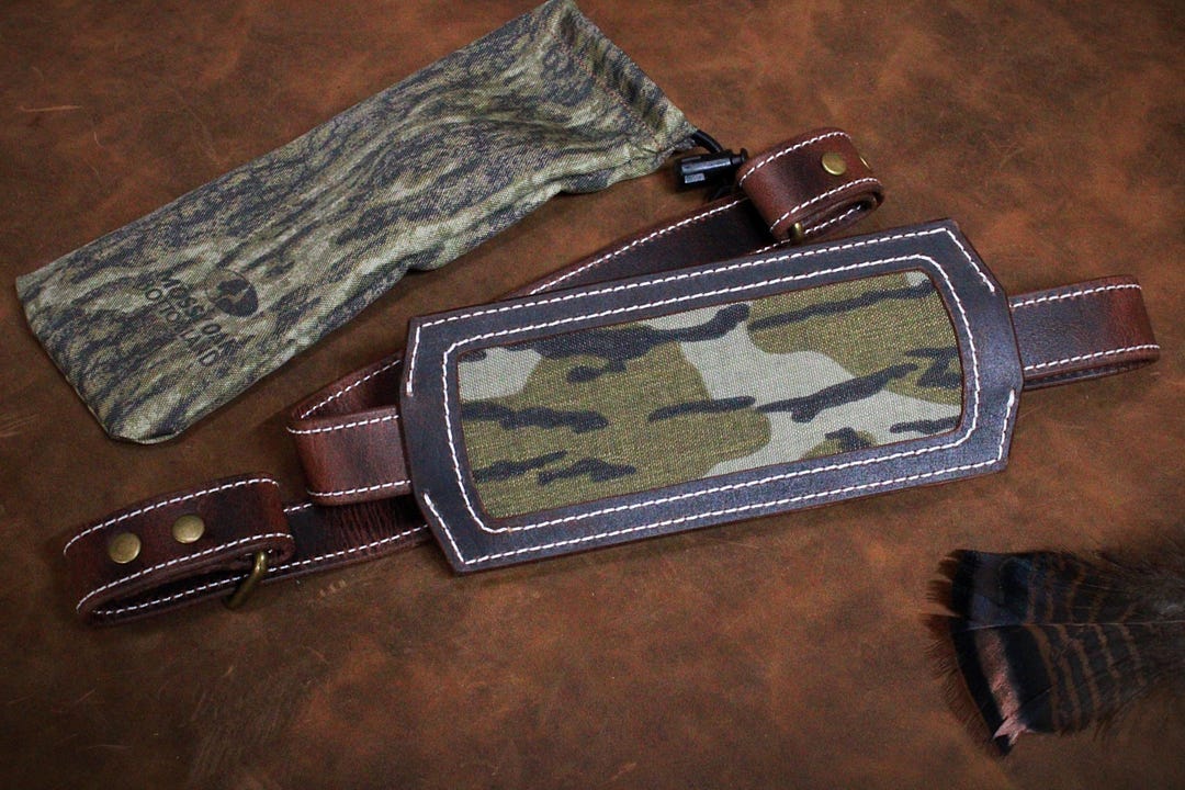 Leather Turkey Hauler Sling: Mossy Oak Camo Inlay, Hunting Accessories ...