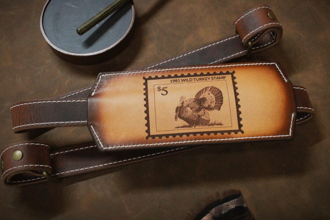 Leather Wild Turkey Hauling Sling With Engraved Turkey Stamp. Leather ...