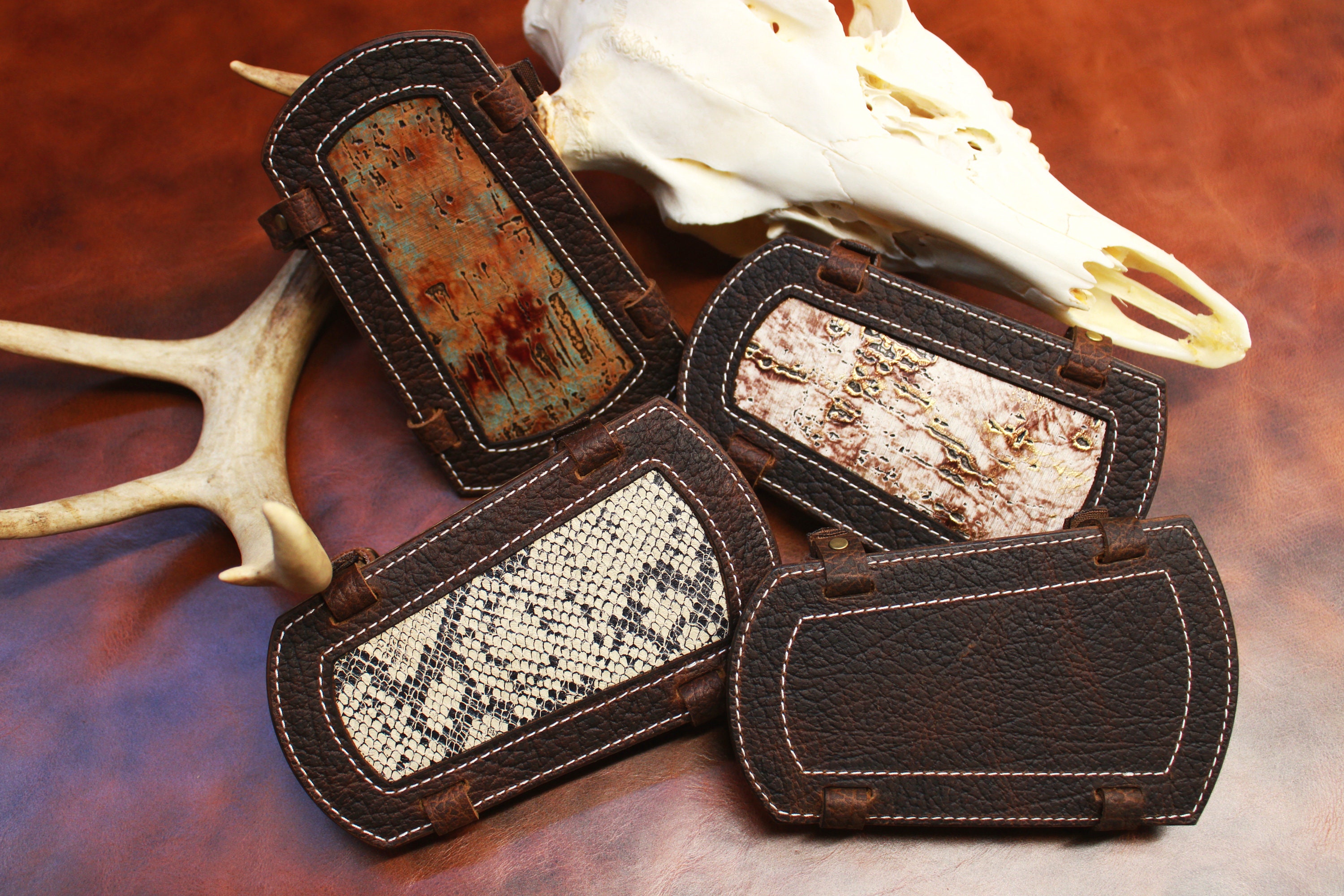Medieval Leather Bracers QWORK Handmade Leather Archery Arm Guard Hand ...