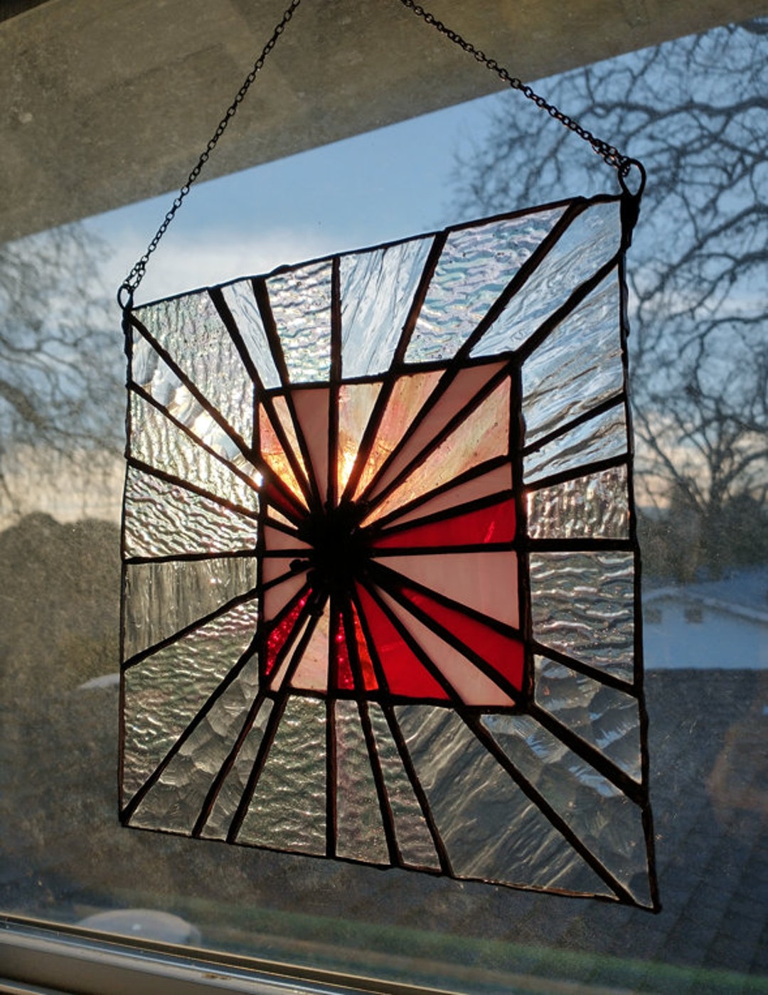Vibrant Geometric Square Stained Glass Suncatcher PATTERN PDF - Etsy