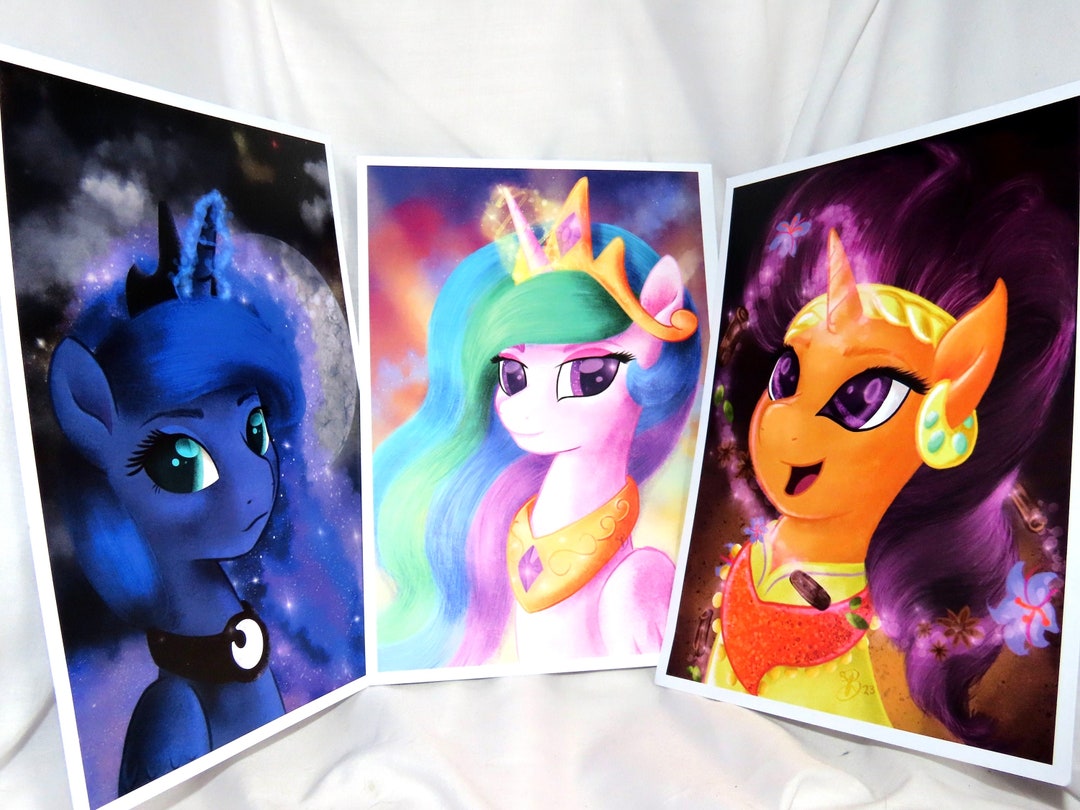 Enchanting MLP A5 Prints - Princess Celestia, Princess Luna & Saffron ...