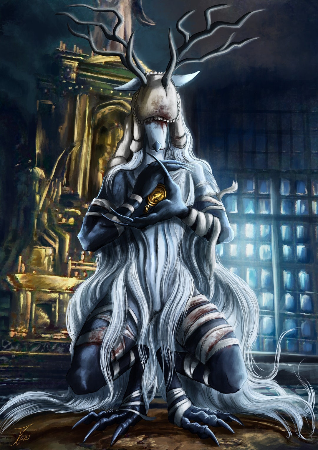 Beastly Prayer - Vicar Amelia Art Print, Bloodborne Fan Art - Etsy