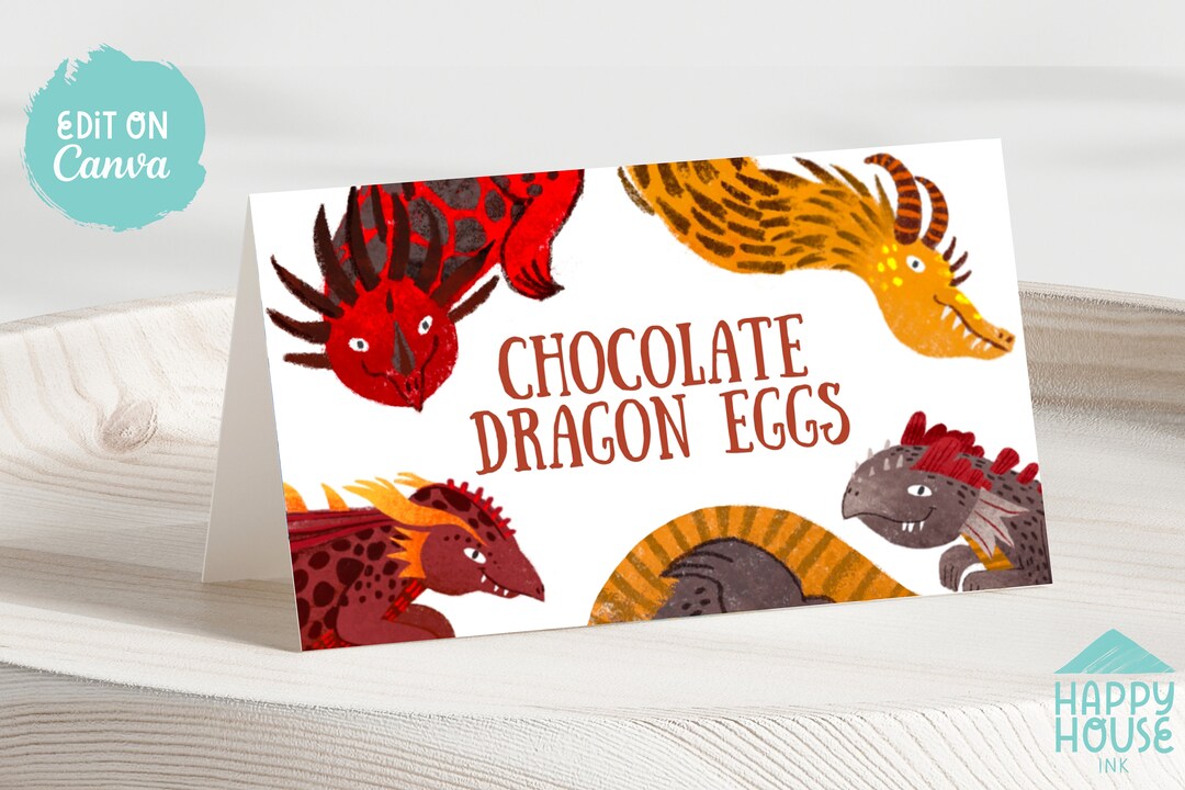 Fire Dragons Food Tents | Dragon Party | Editable Food Tents | INSTANT ...