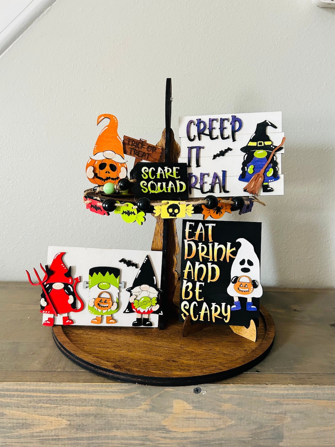 Scare Squad Tiered Tray Inserts Halloween Mini Signs 3D - Etsy