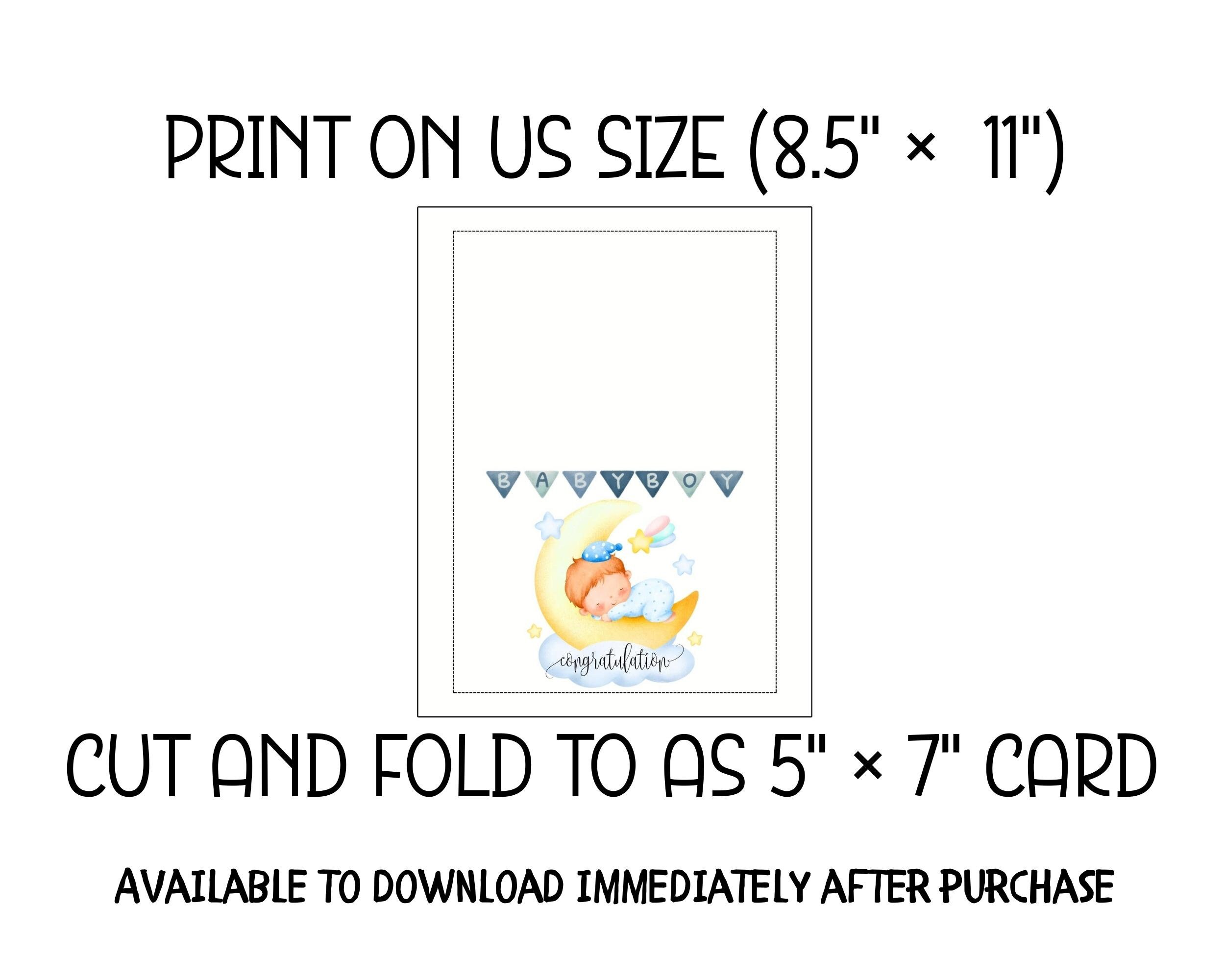 Welcome Baby Printable Card / Instant Download PDF / Card Template ...