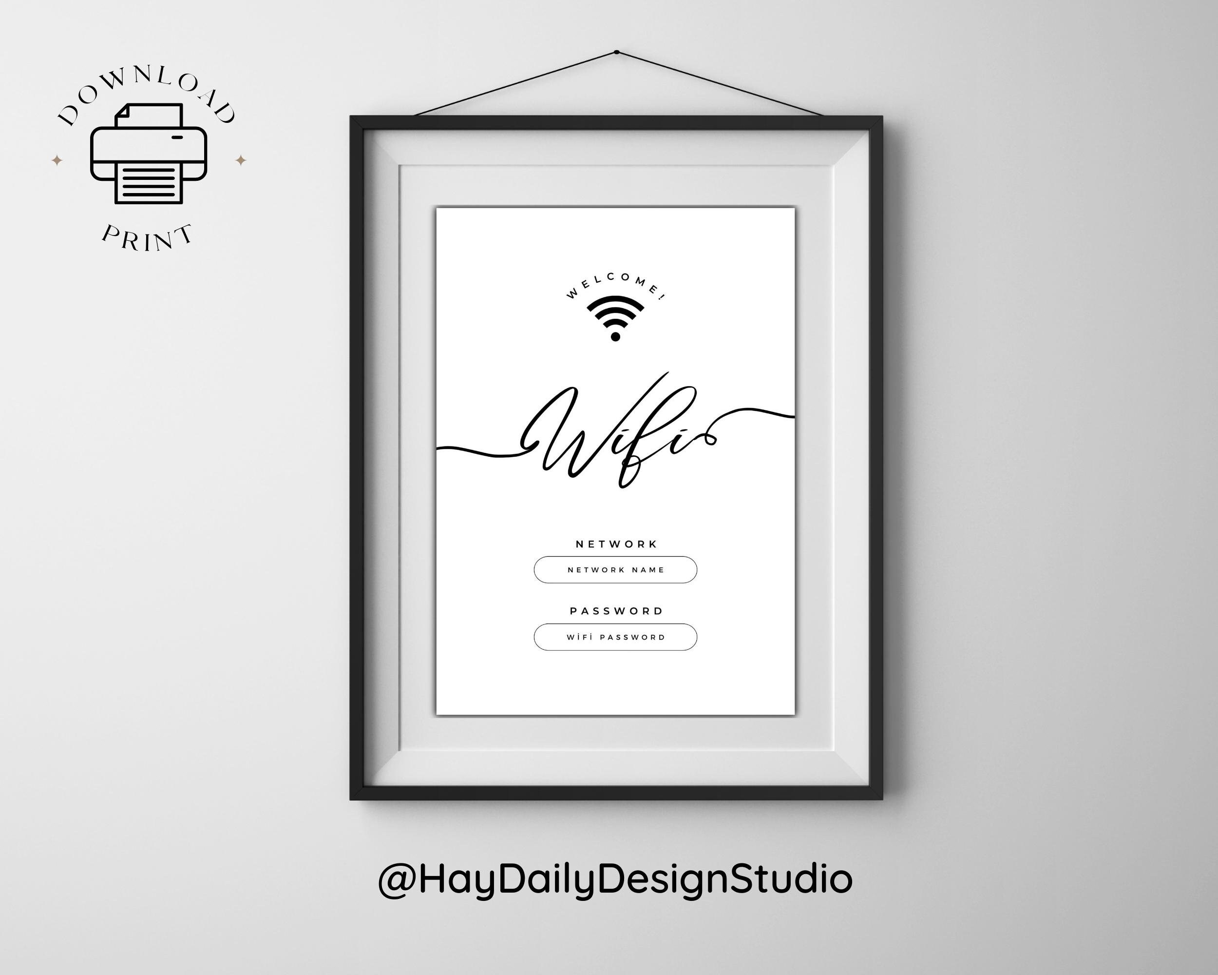 WIFI Password Sign Template, Printable Guest Wi-fi Signs, Digital ...
