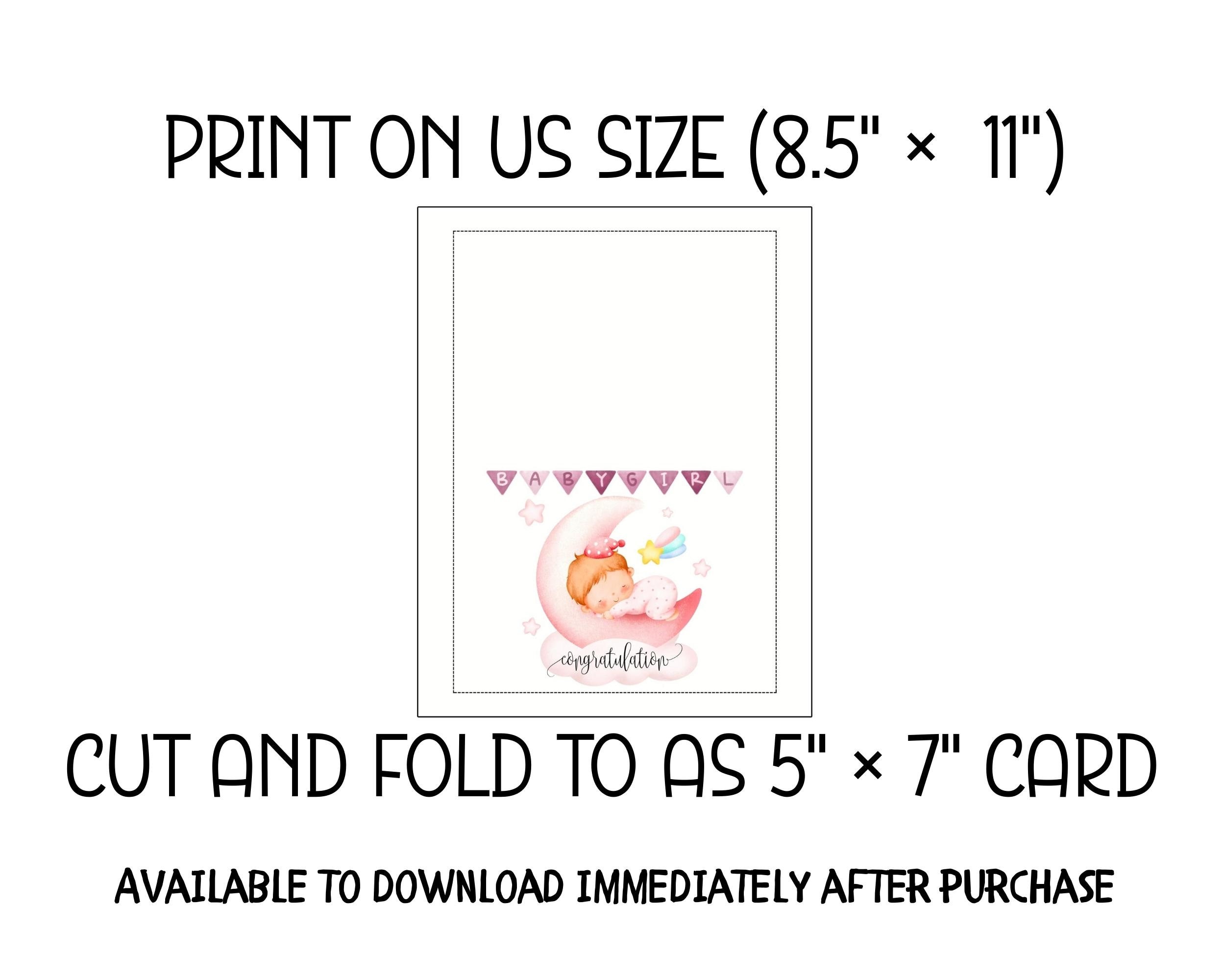 Welcome Baby Printable Card / Instant Download PDF / Card Template ...