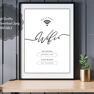 WIFI Password Sign Template, Printable Guest Wi-fi Signs, Digital ...
