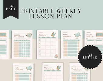 Lesson Plan Template, Lesson Planner Printable, Homeschool Teacher ...