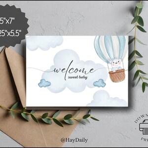 Welcome Sweet Baby Printable Card / Instant Download PDF /baby Card ...