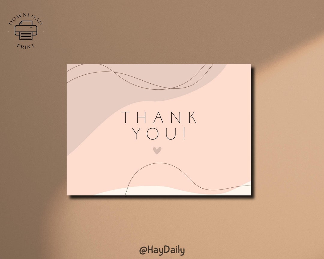 Modern Thank You Card Template, Thank You Card, Thank You Printable ...