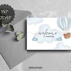 Welcome Sweet Baby Printable Card / Instant Download PDF /baby Card ...