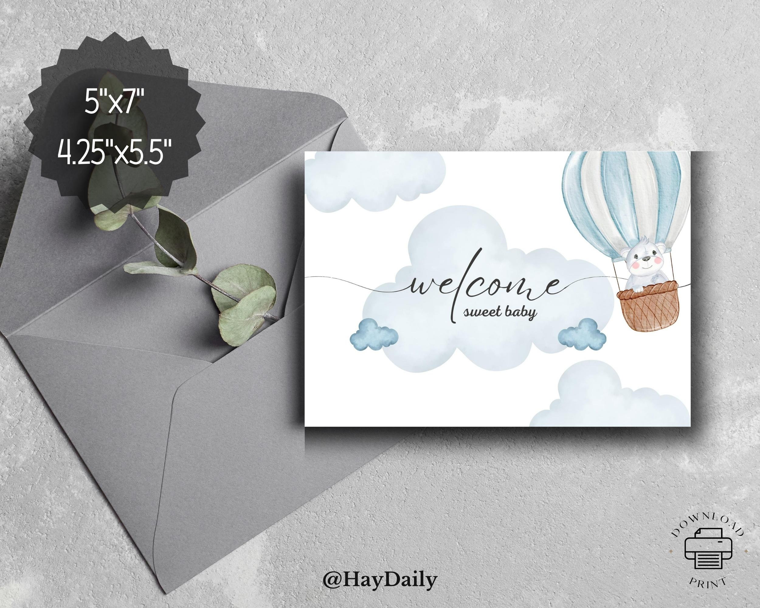 Welcome Sweet Baby Printable Card / Instant Download PDF /baby Card ...