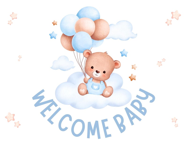 Welcome Baby Printable Card / Instant Download PDF / Card Template ...
