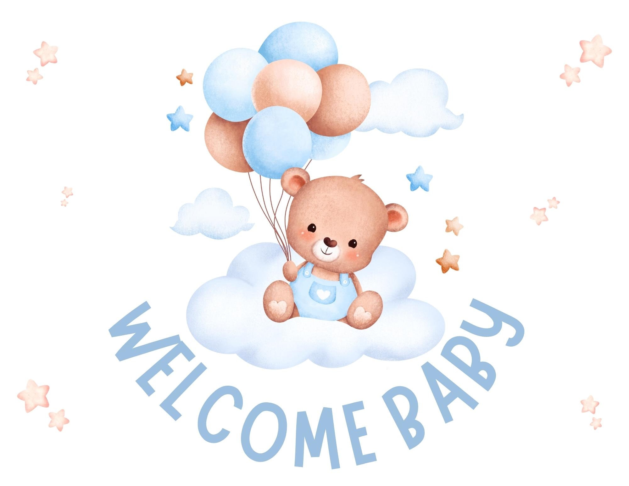 Welcome Baby Printable Card / Instant Download PDF / Card Template ...