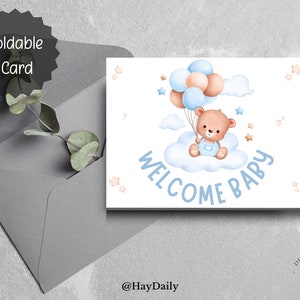 Welcome Baby Printable Card / Instant Download PDF / Card Template ...