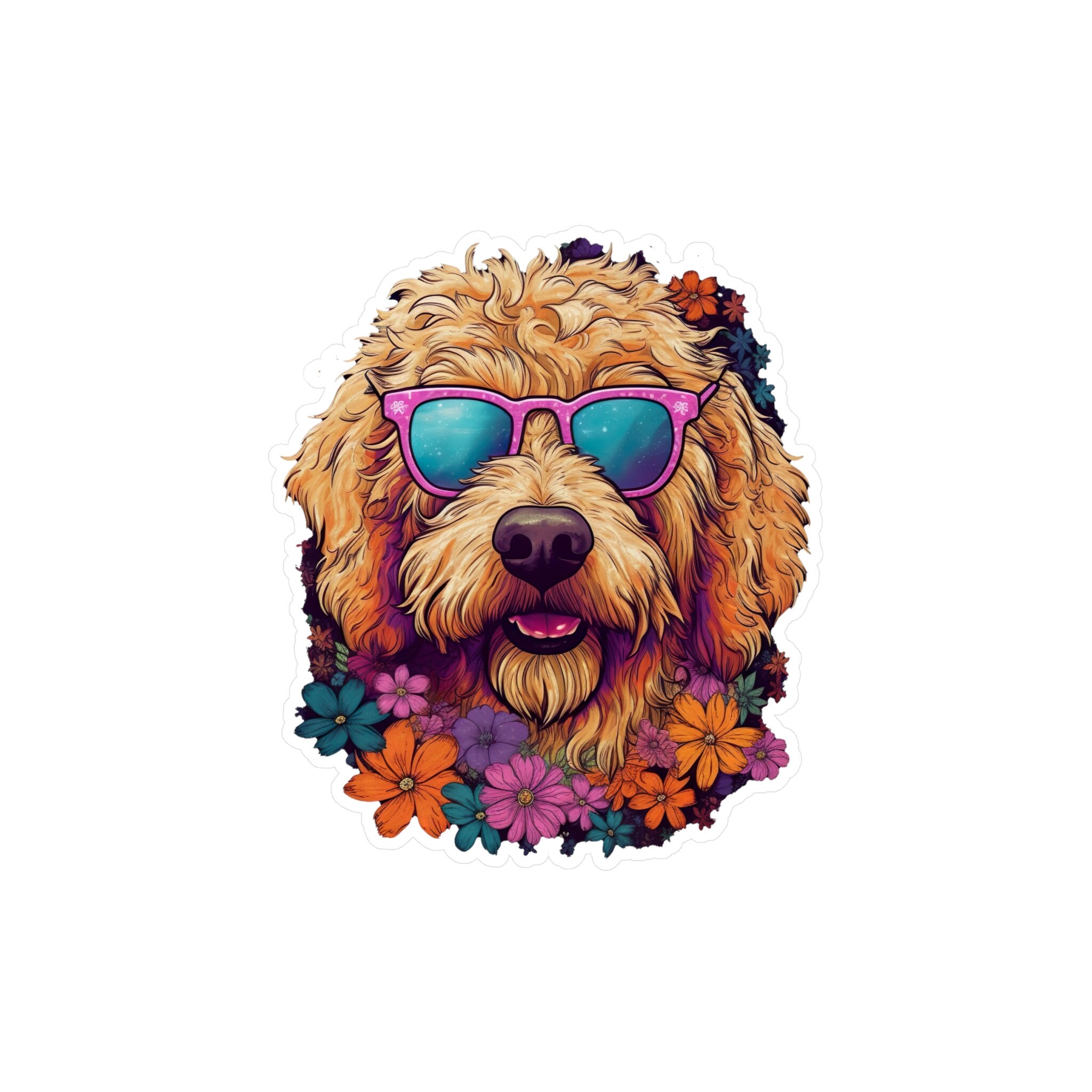 Goldendoodle Kiss-cut Vinyl Decals - Etsy