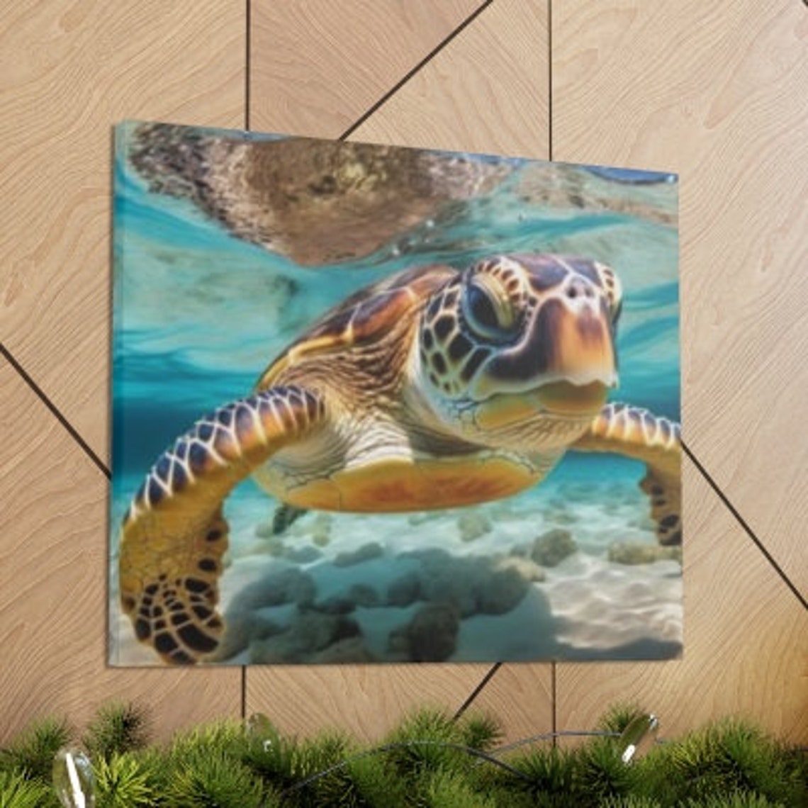 Hawaiian Green Sea Turtle Honu Canvas Gallery Wraps - Etsy
